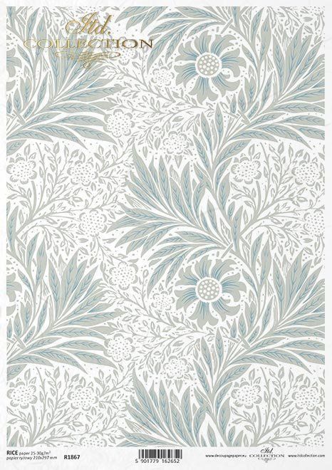 Papier de Riz Motif Inspiration William Morris Marigold Blue R1867 ...